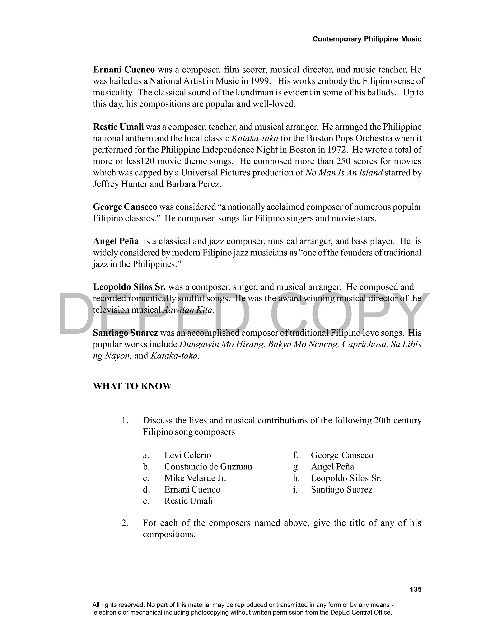 music 10 learners material quarter 3 | PDF