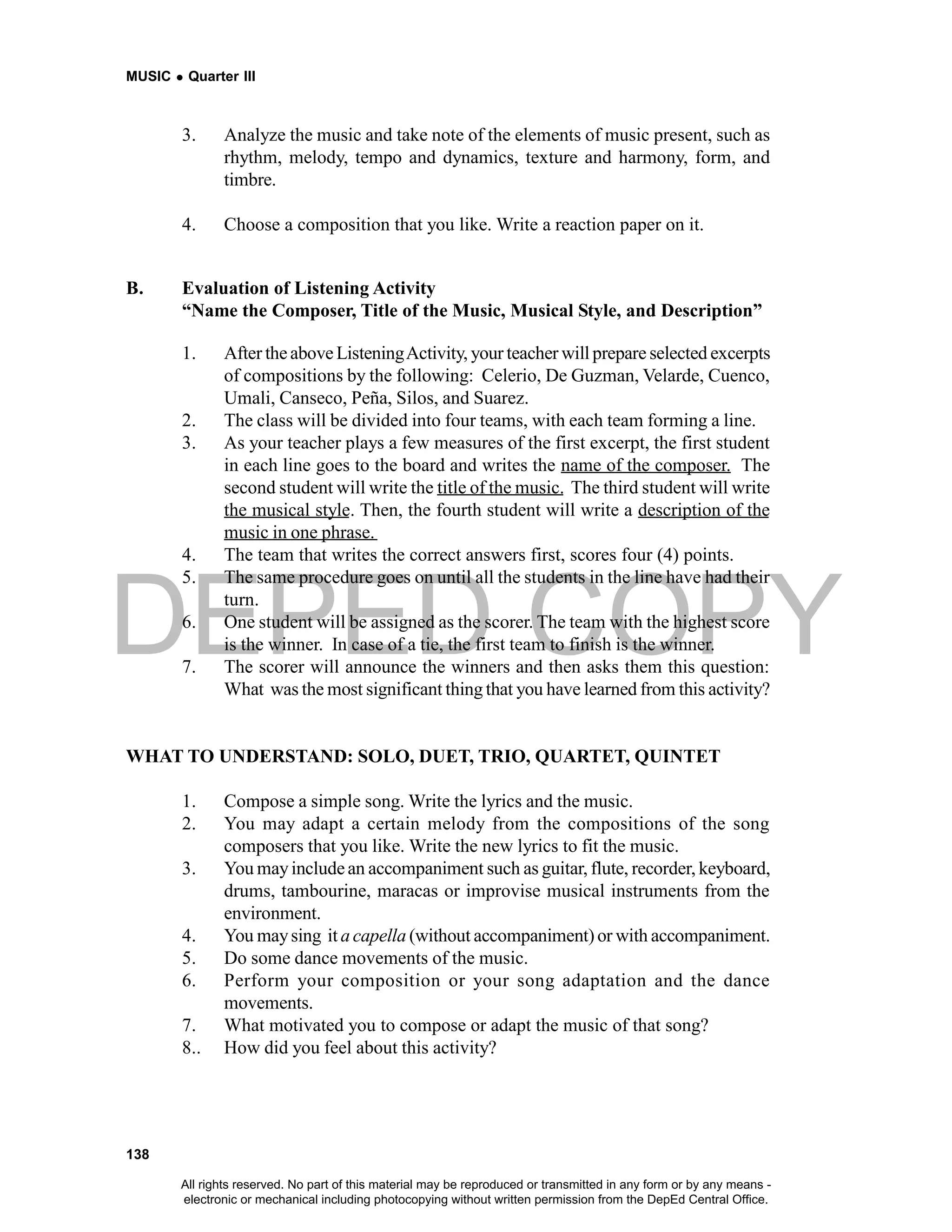 music 10 learners material quarter 3 | PDF