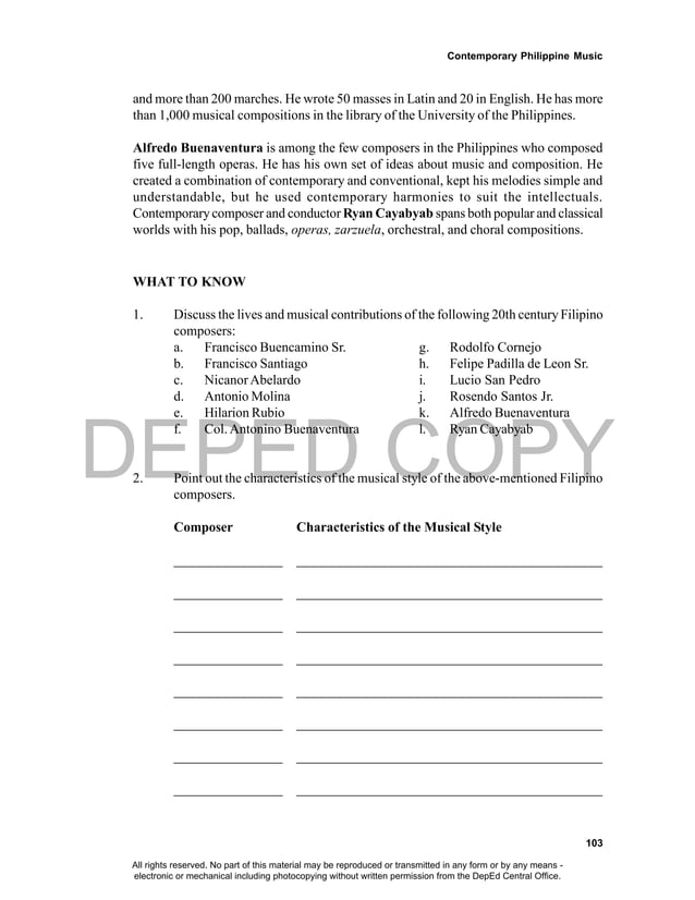 music 10 learners material quarter 3 | PDF