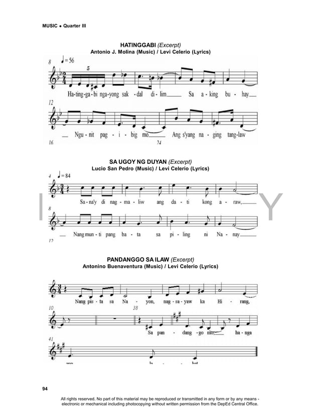 music 10 learners material quarter 3 | PDF