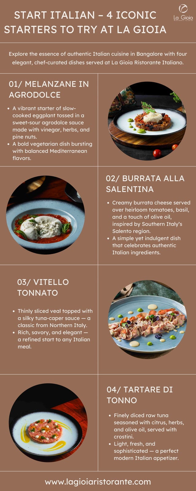 Explore Italian Cuisine: 4 Starters You Can’t Miss at La Gioia | PDF