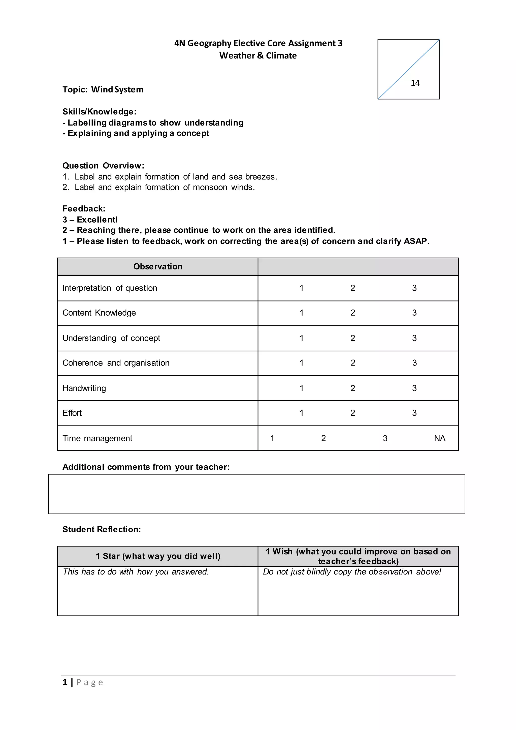 4N Term 1 Core assignment 3 | PDF