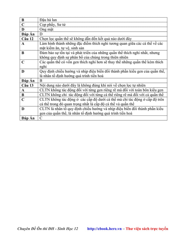 Quá trình chọn lọc tự nhiên | PDF