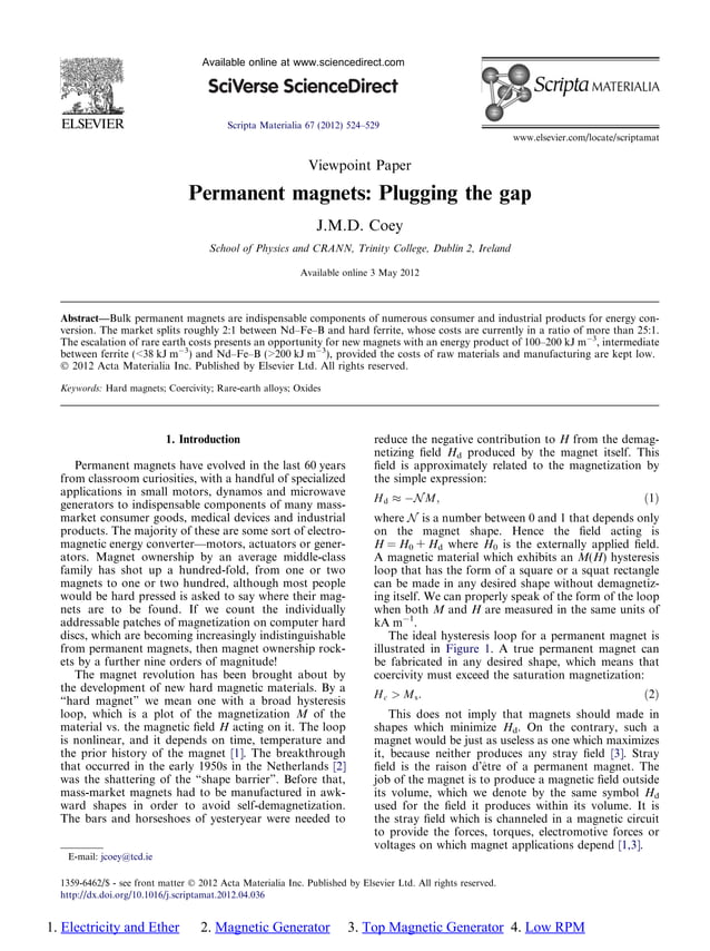 Permanent magnets: Plugging the gap | PDF | Physics | Science