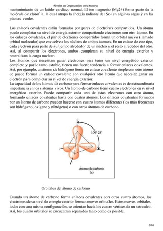 4 Niveles de organización materia materia | PDF