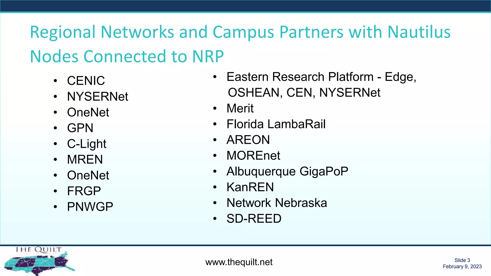 Panel: Building the NRP Ecosystem with the Regional Networks on their ...
