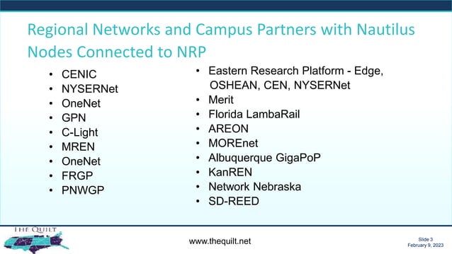 Panel: Building the NRP Ecosystem with the Regional Networks on their ...