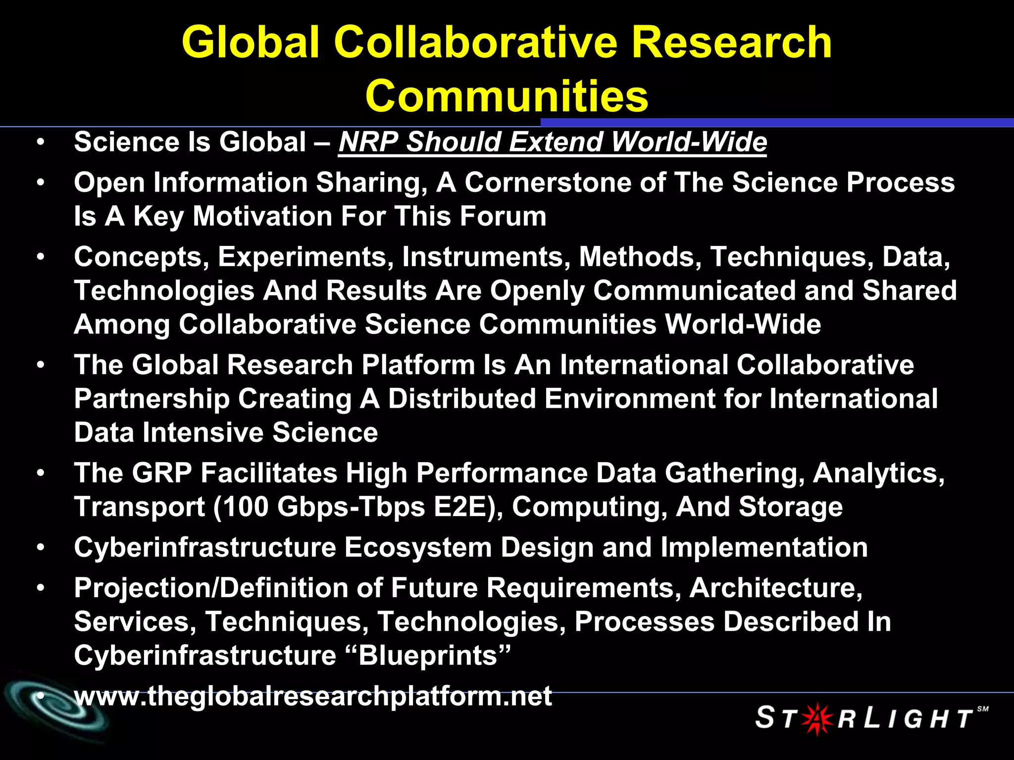 Panel: The Global Research Platform: An Overview | PDF