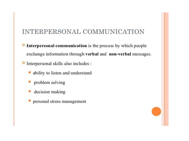Interpersonal Communication | PPT