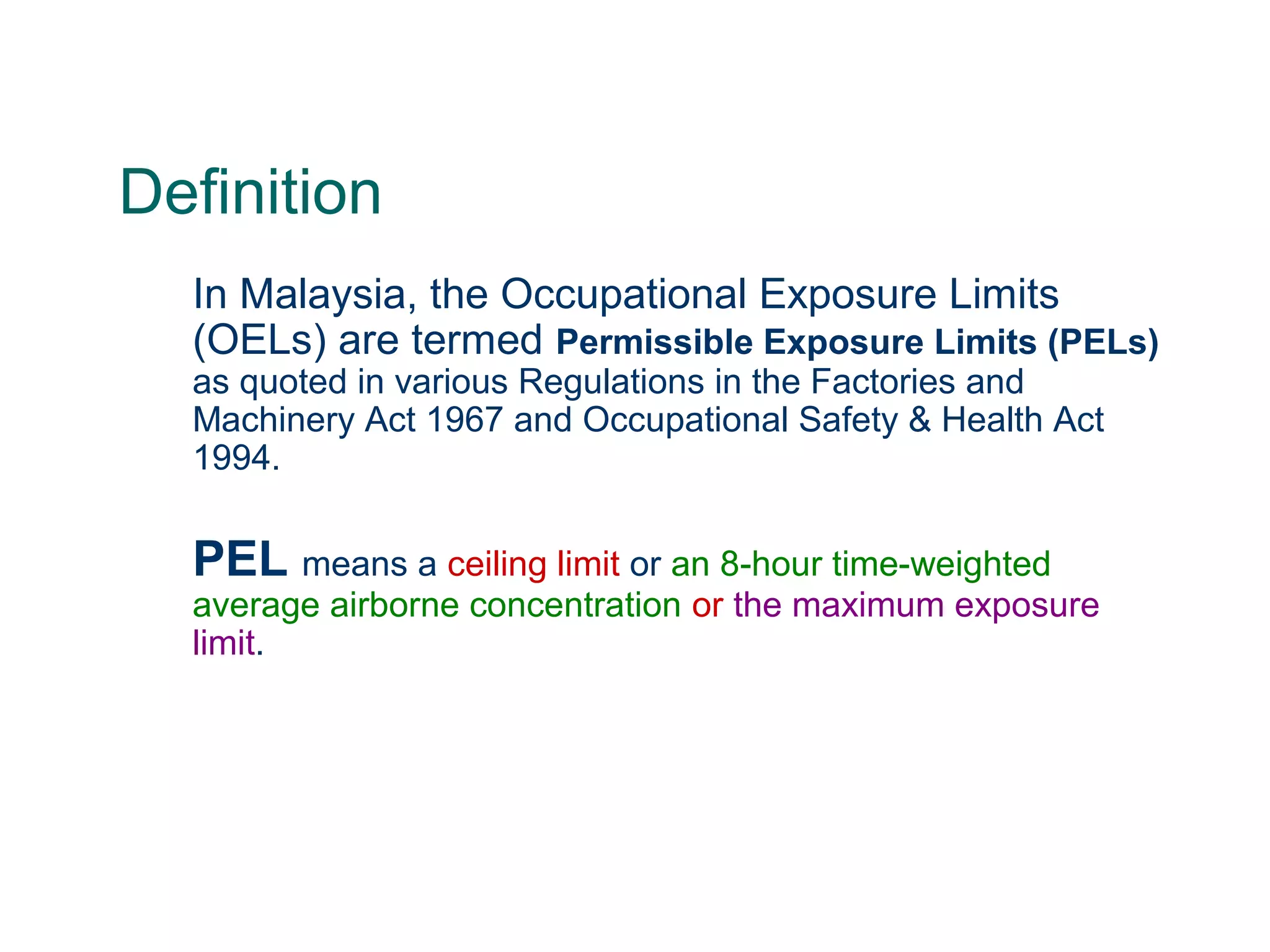 4 occupational health standards DOSH | PPT