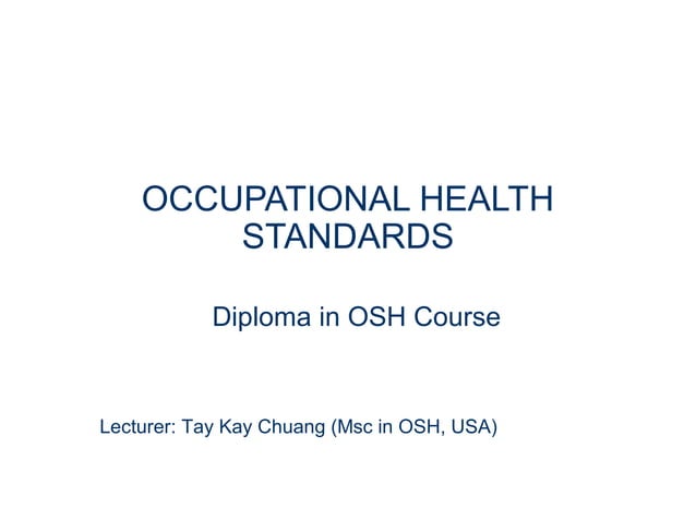 4 occupational health standards DOSH | PPT | Lung and Respiratory ...