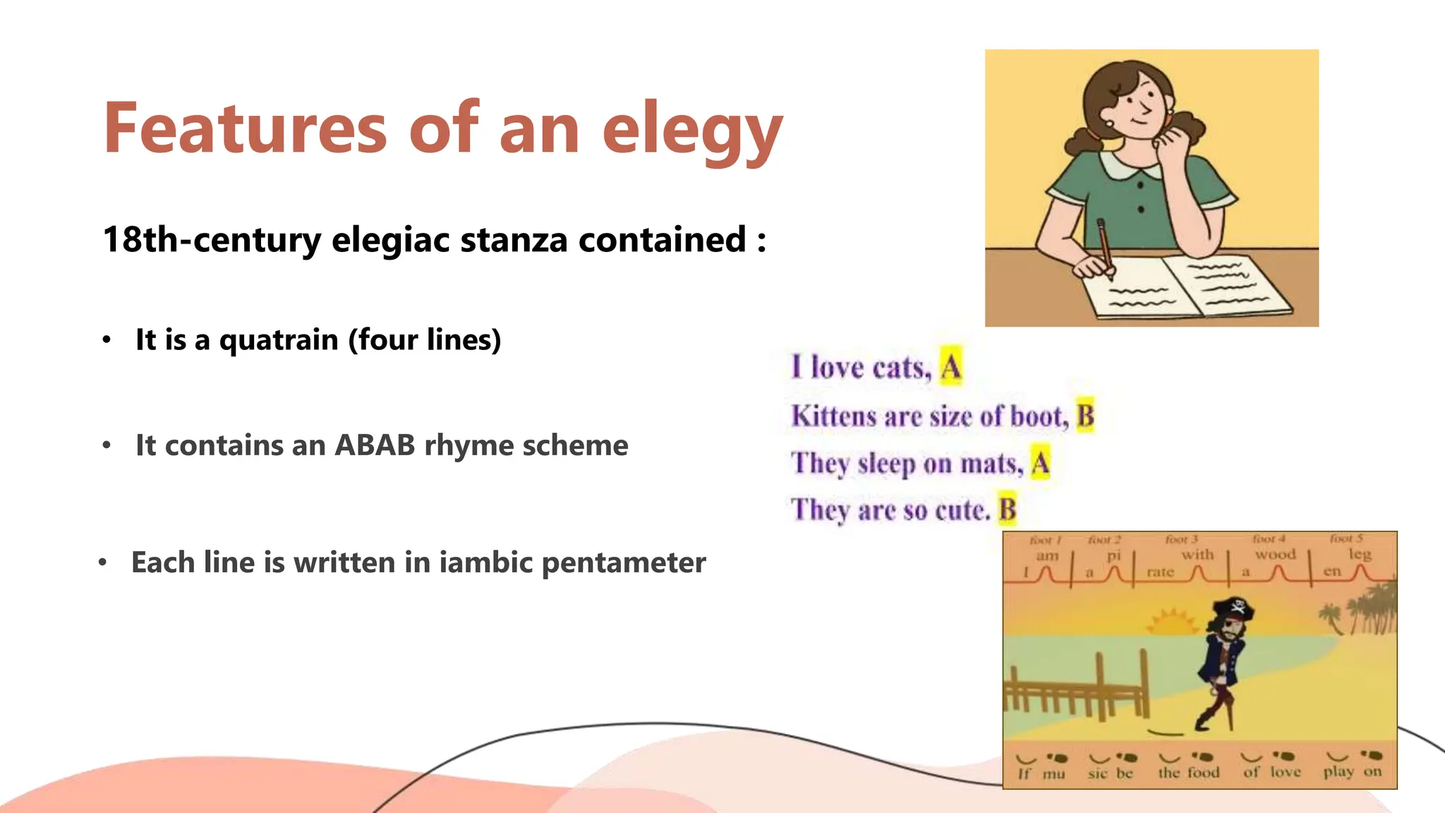 The Presentation Focus on the Elegy, a type of Poem. With an original ...
