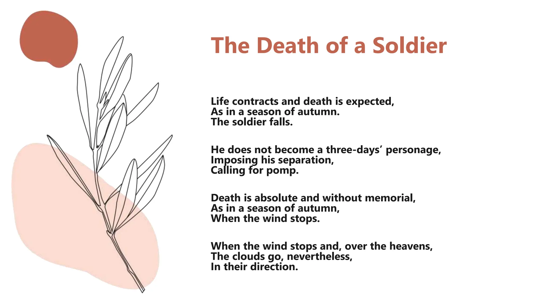 The Presentation Focus on the Elegy, a type of Poem. With an original ...