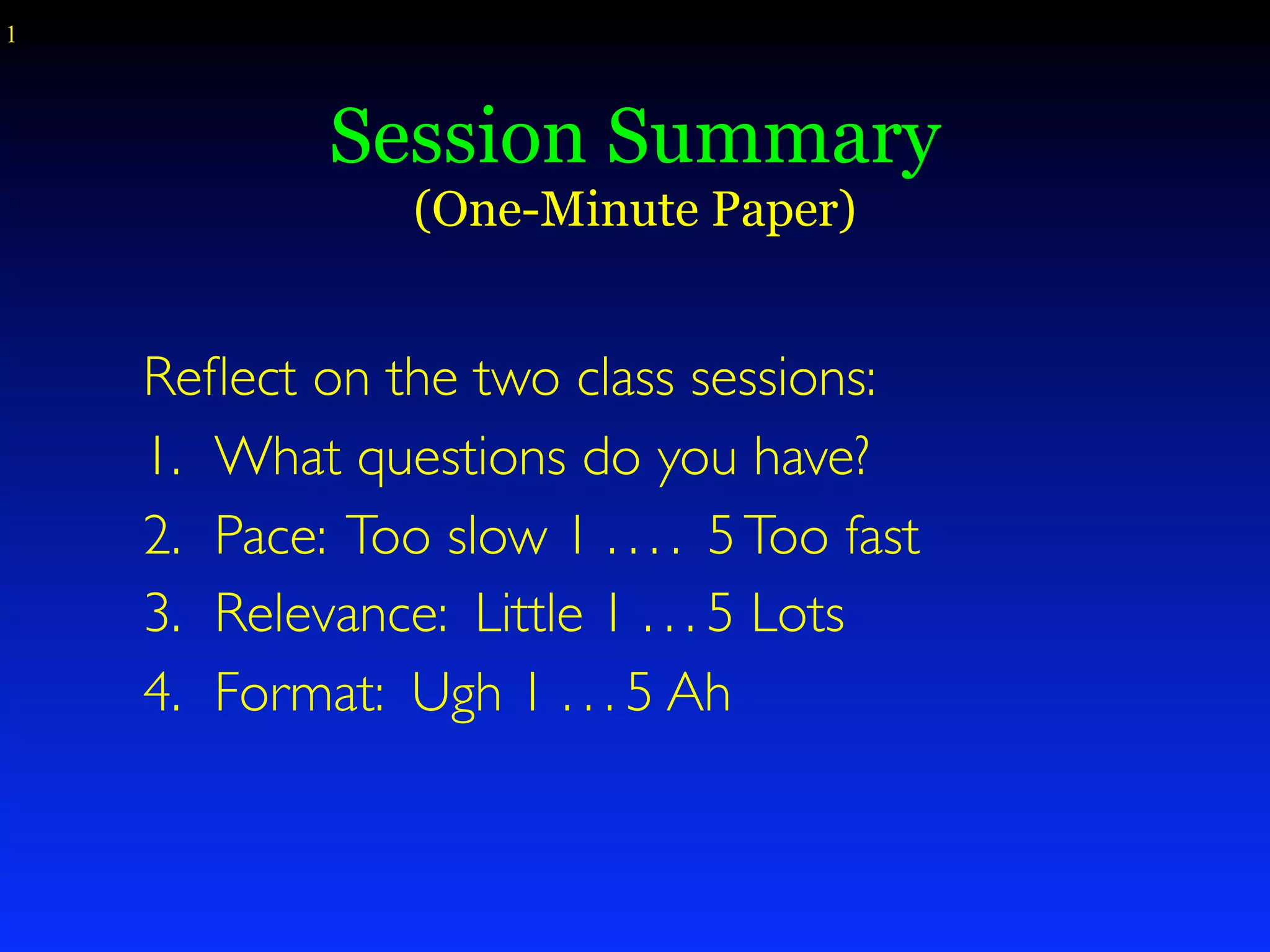 4 one minute paper | PPT