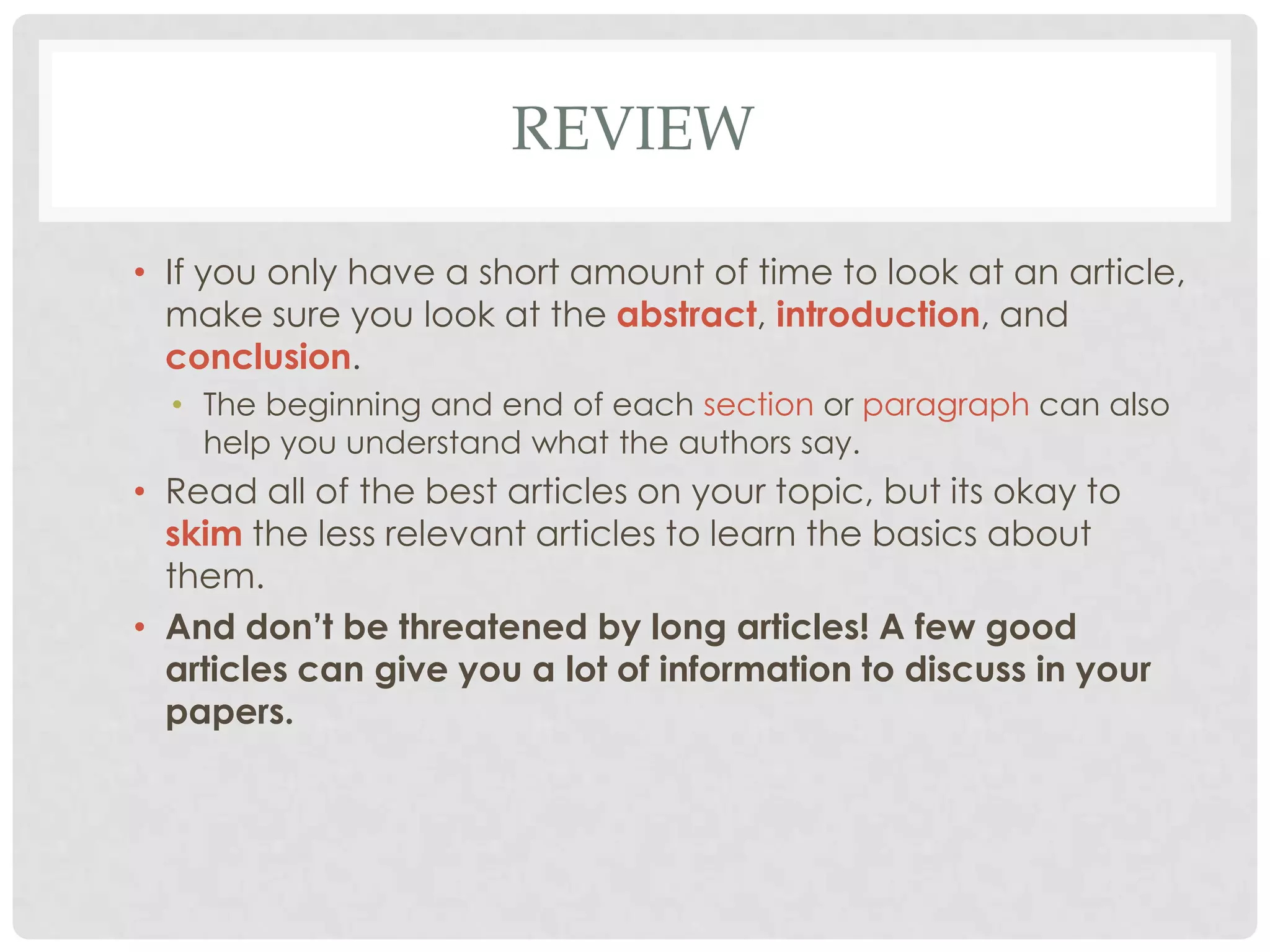 Reading Academic Journal Articles | PPTX