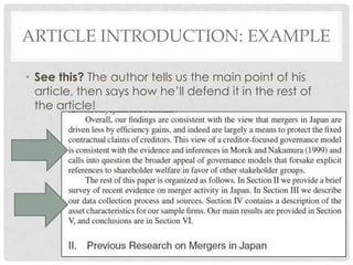 Reading Academic Journal Articles | PPTX