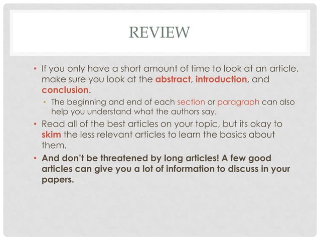 Reading Academic Journal Articles | PPTX