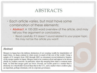 Reading Academic Journal Articles | PPT