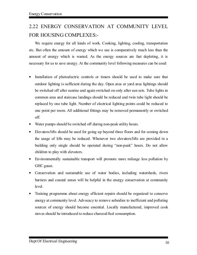 ENERGY CONSERVATION report By EE-63