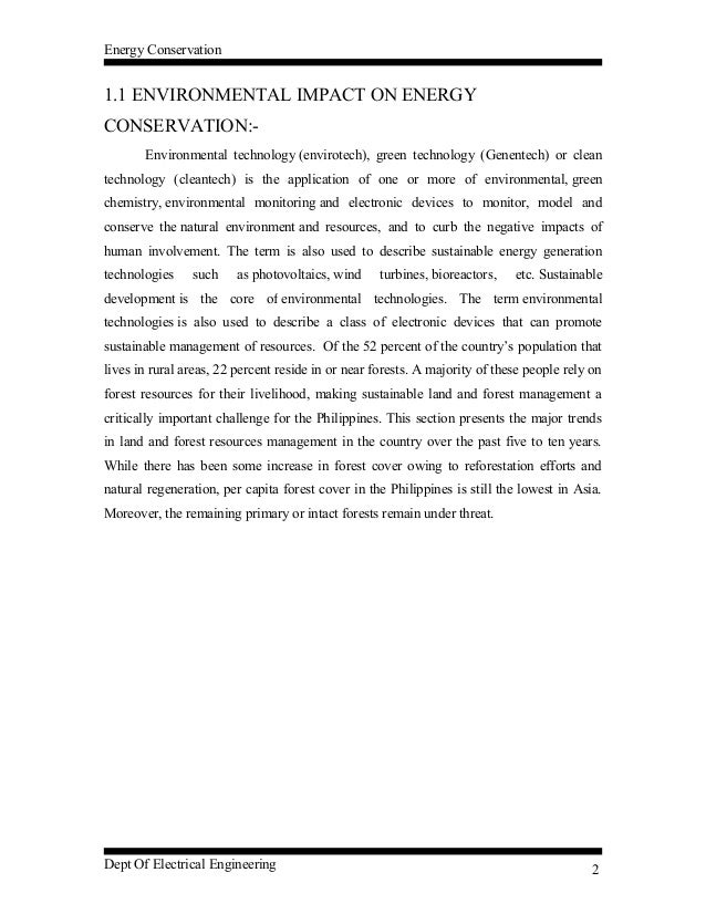 ENERGY CONSERVATION report By EE-63