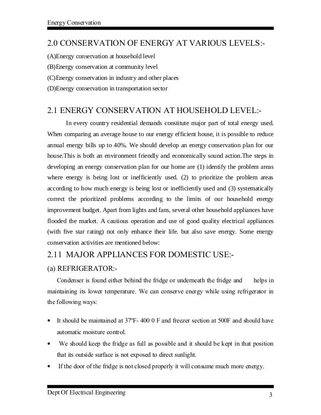 ENERGY CONSERVATION report By EE-63
