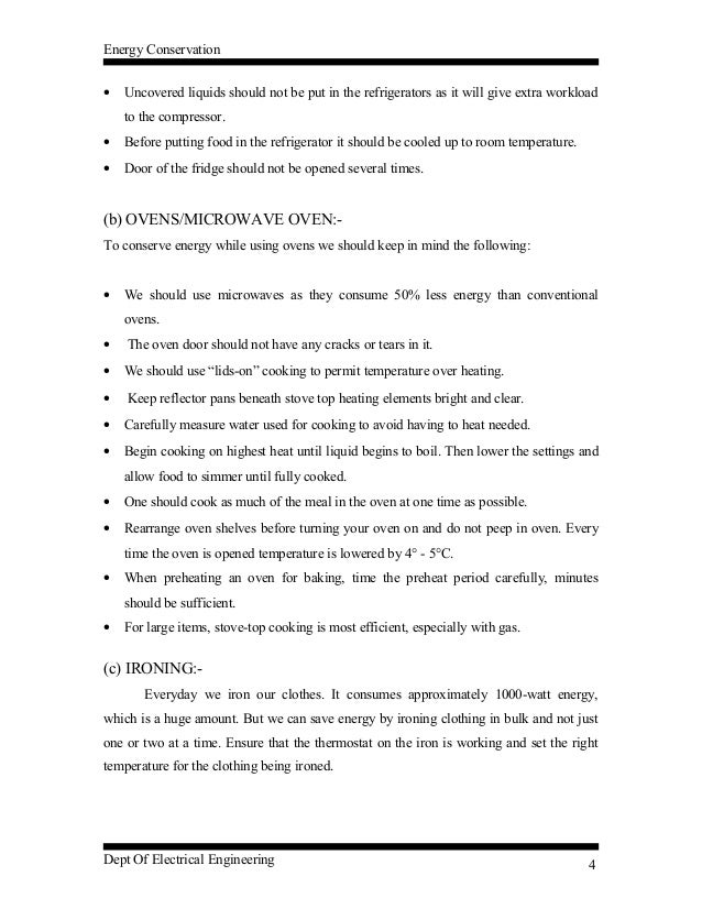 ENERGY CONSERVATION report By EE-63