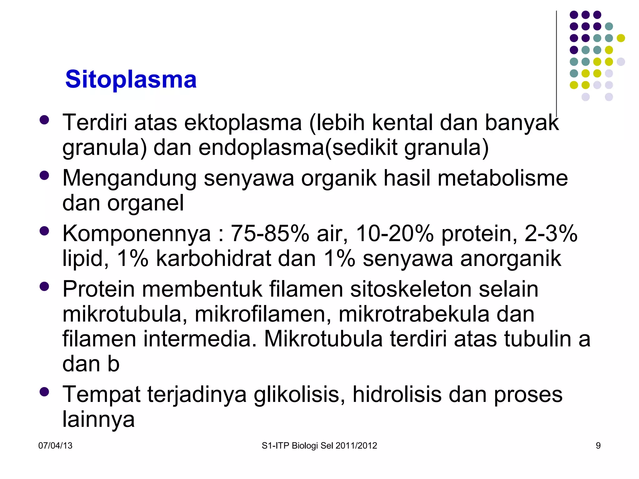 ITP UNS SEMESTER 1 organel sel | PPT