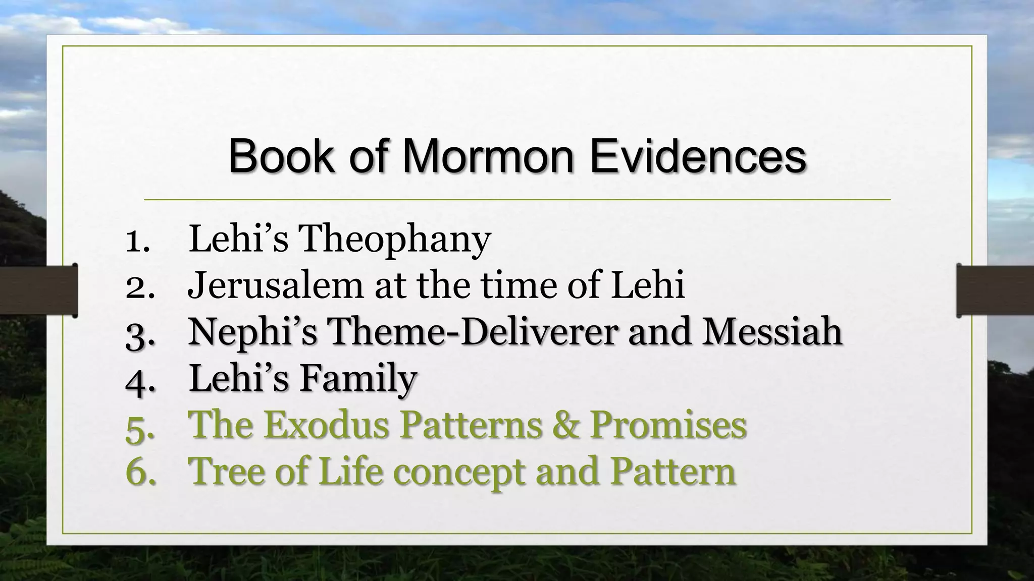 4 our journey of faith the exodus patterns provocation of grace & tree ...