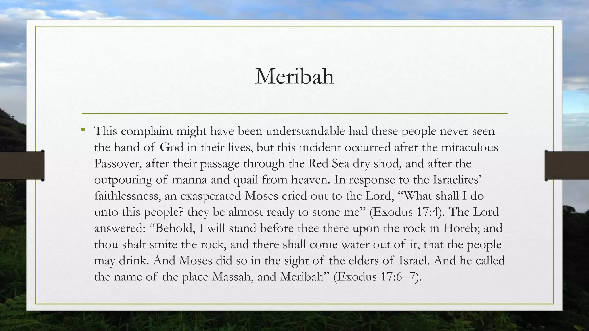 4 our journey of faith the exodus patterns provocation of grace & tree ...