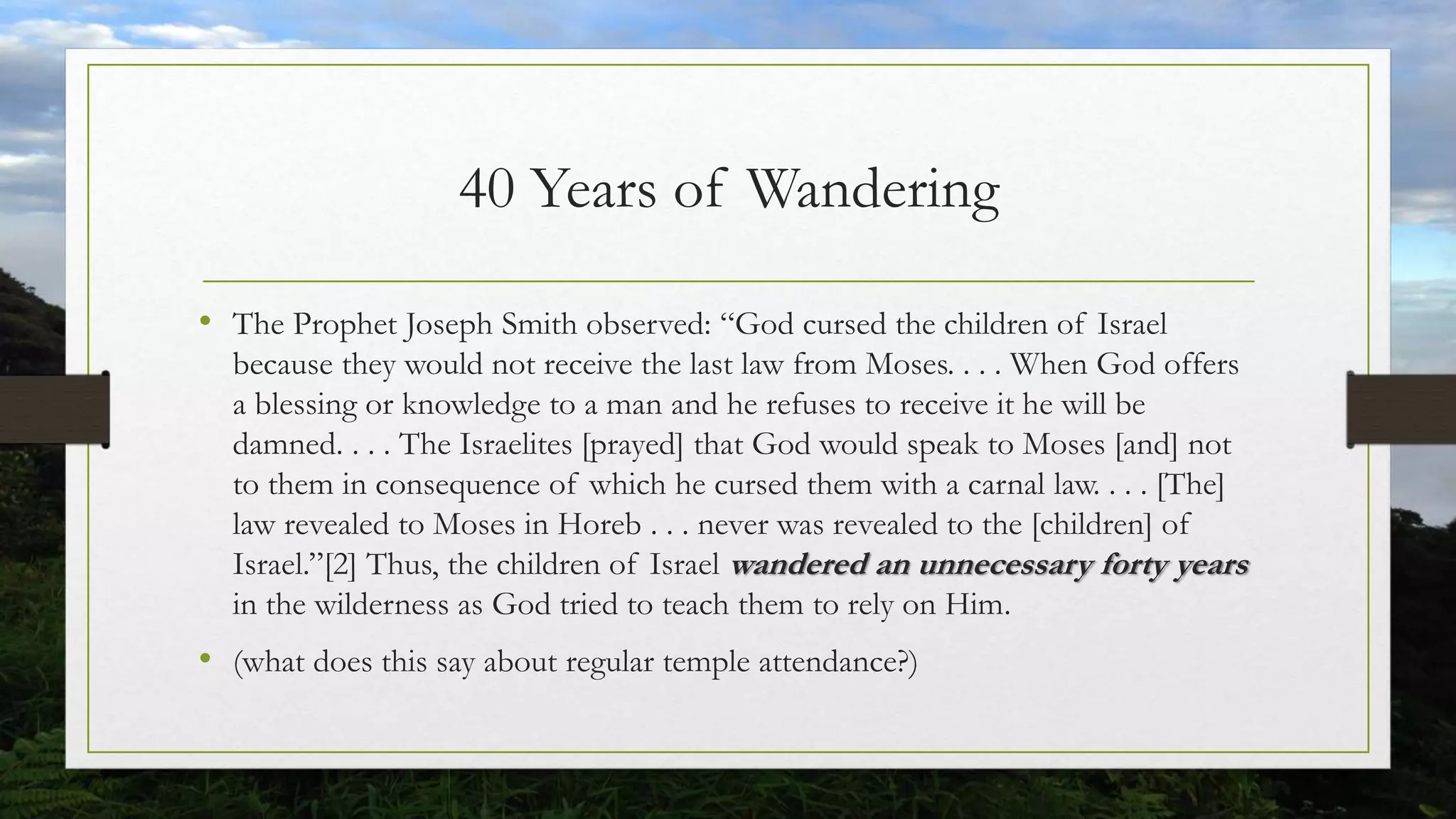 4 our journey of faith the exodus patterns provocation of grace & tree ...