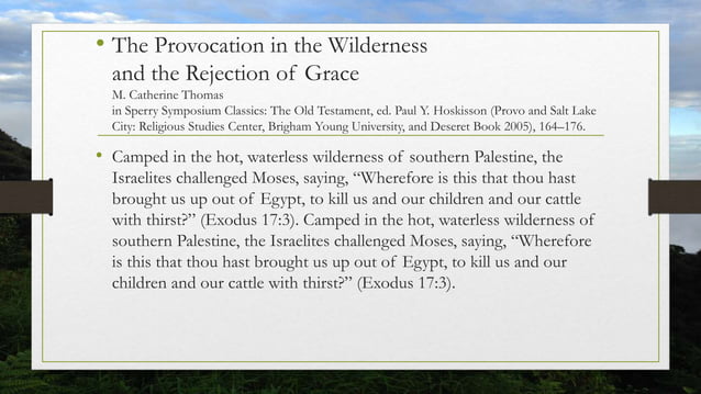 4 our journey of faith the exodus patterns provocation of grace & tree ...