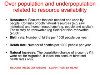 Population definitions | PPT