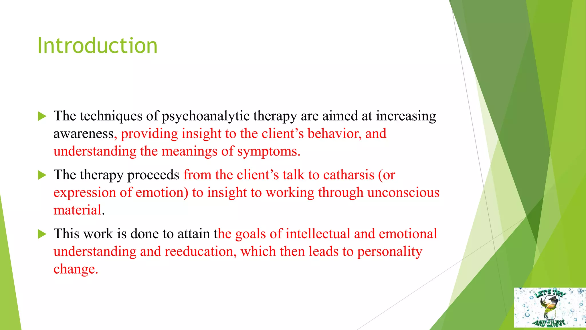 Therapeutic process in psychoanalytical theory | PPT