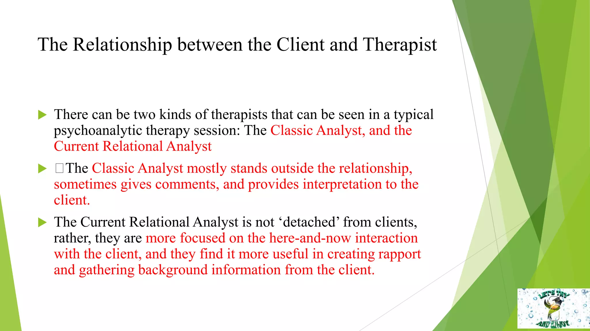 Therapeutic process in psychoanalytical theory | PPT