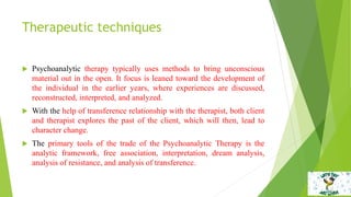 Therapeutic process in psychoanalytical theory | PPT