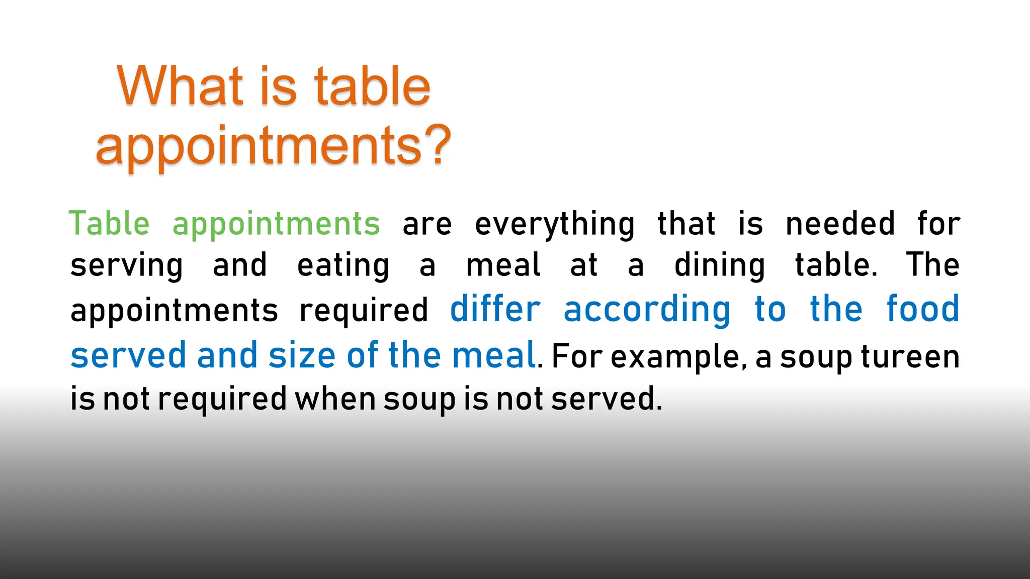 Food and Beverage Services-Table Appointments | PPTX