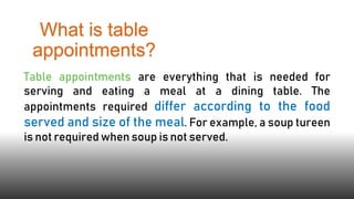 Food and Beverage Services-Table Appointments | PPTX