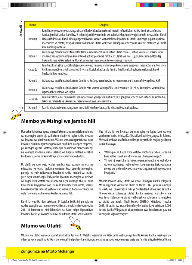 Zumm A4 Leaflet - Swahili | PDF