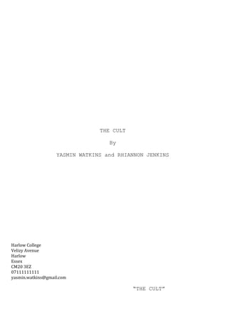 Movie Script Format Title Page