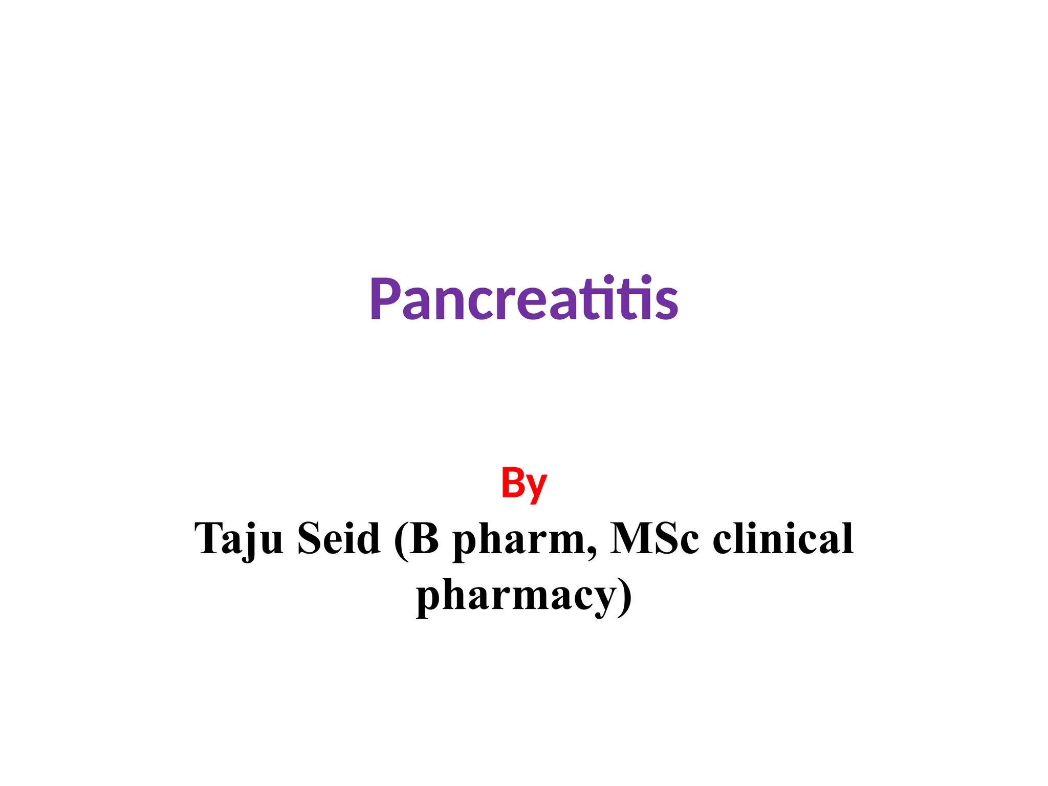 Describe the pathophysiology of acute & chronic pancreatitis ...