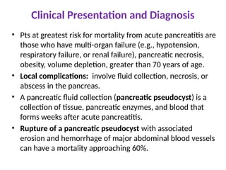 Describe the pathophysiology of acute & chronic pancreatitis ...