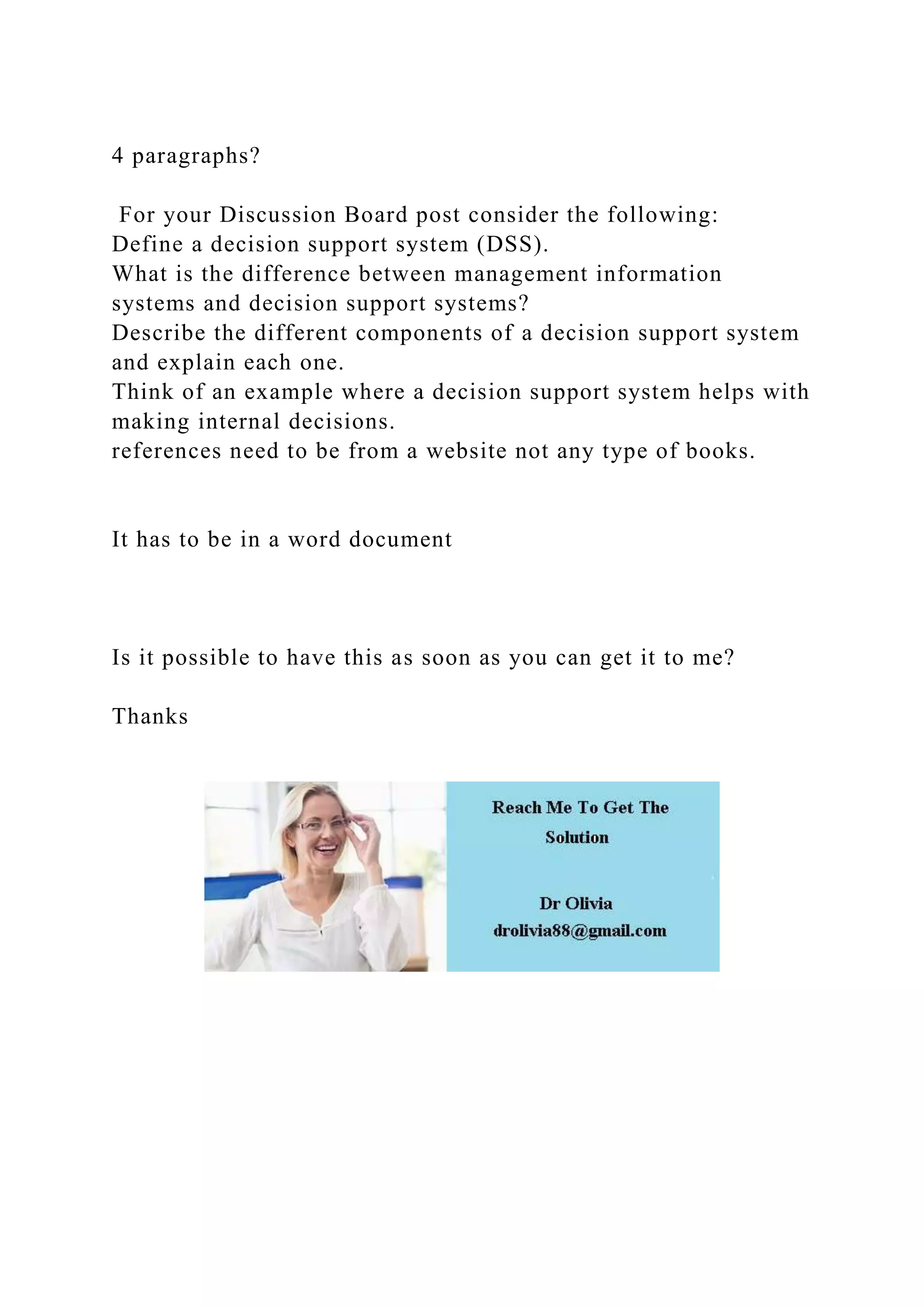 4 paragraphs For your Discussion Board post consider the follo.docx ...