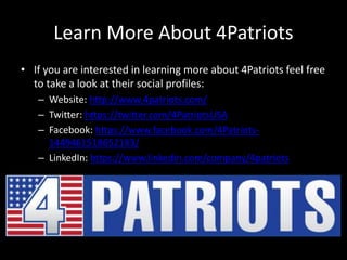 4Patriots: Emergency Preparedness Company | PPTX