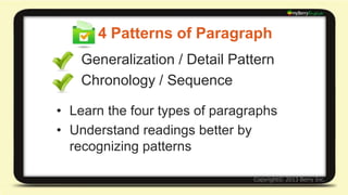 4 Patterns of Paragraph 1 - パラグラフの4パターン① | PPT