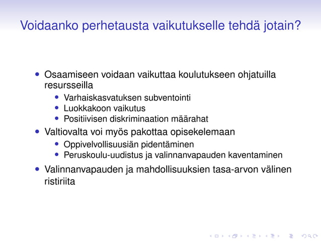 Koulutusvalinnat ja sosiaalinen liikkuvuus | PPT