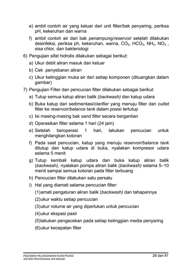 Pedoman Pelaksanaan Konstruksi Sistem Penyediaan Air Minum | PDF