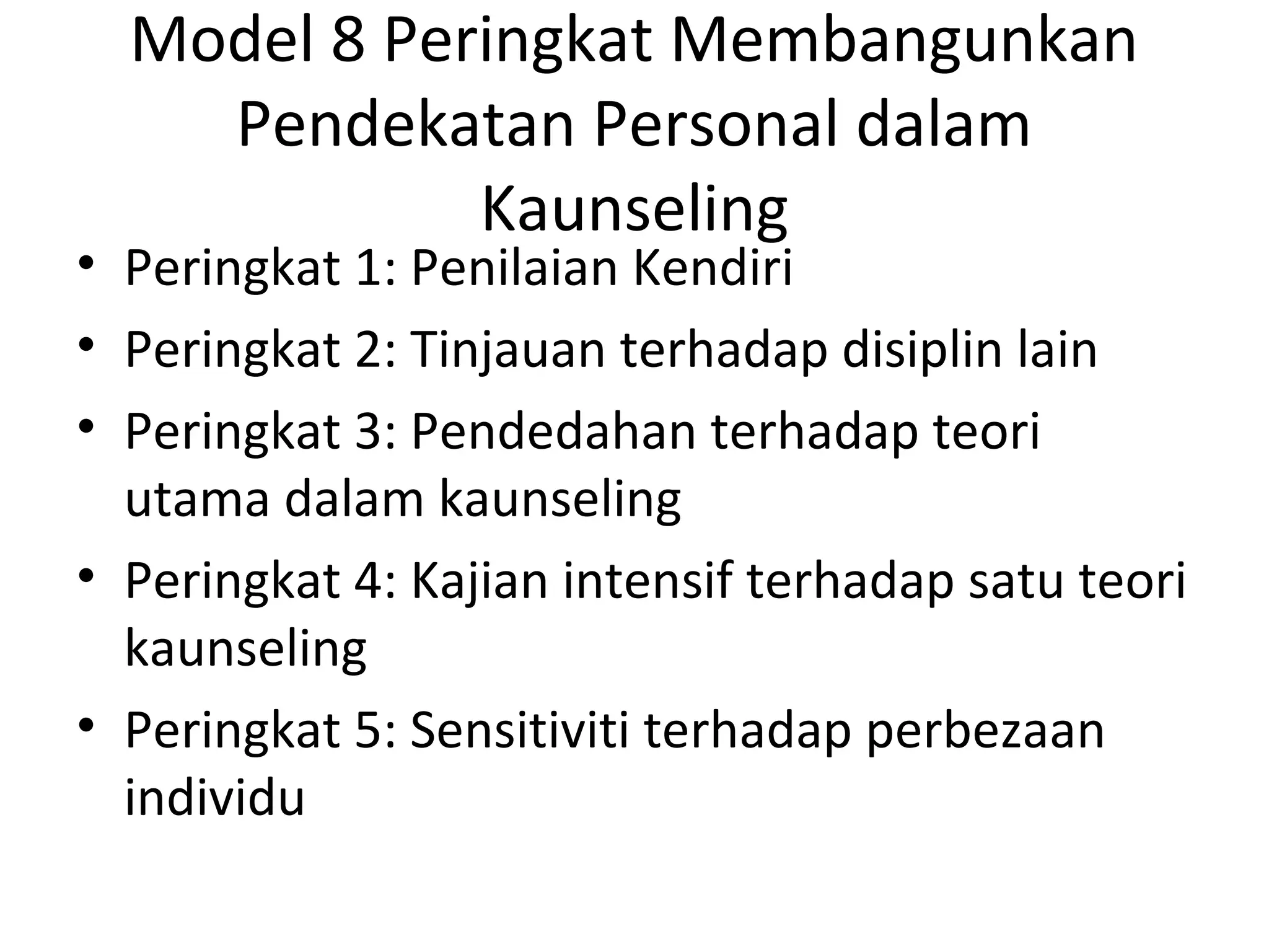PSIKOLOGI KAUNSELING pendekatan personal dalam kaunseling | PPT