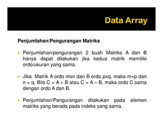 4 pengolahan data array | PDF