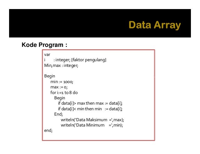 4 pengolahan data array