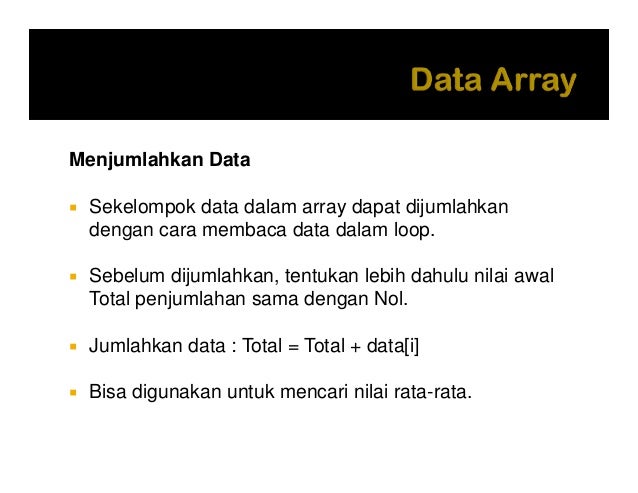 4 pengolahan data array